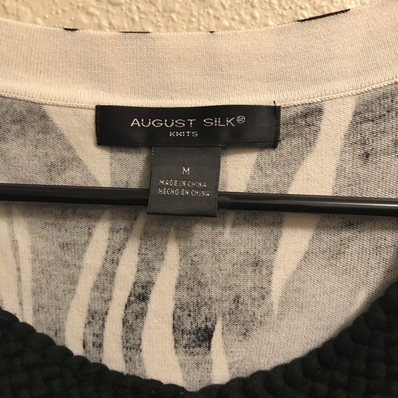 august silk | Tops | August Silk Knit Blouse Medium Unique Mid Design ...